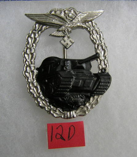 German tank battle badge WWII style - Jan 21, 2022 | Baker's Antiques ...