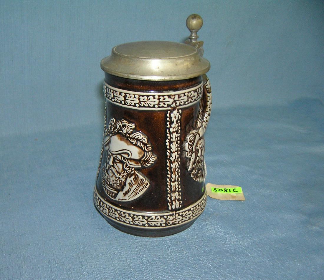 Vintage Beer Stein With 3 Historical Figures
