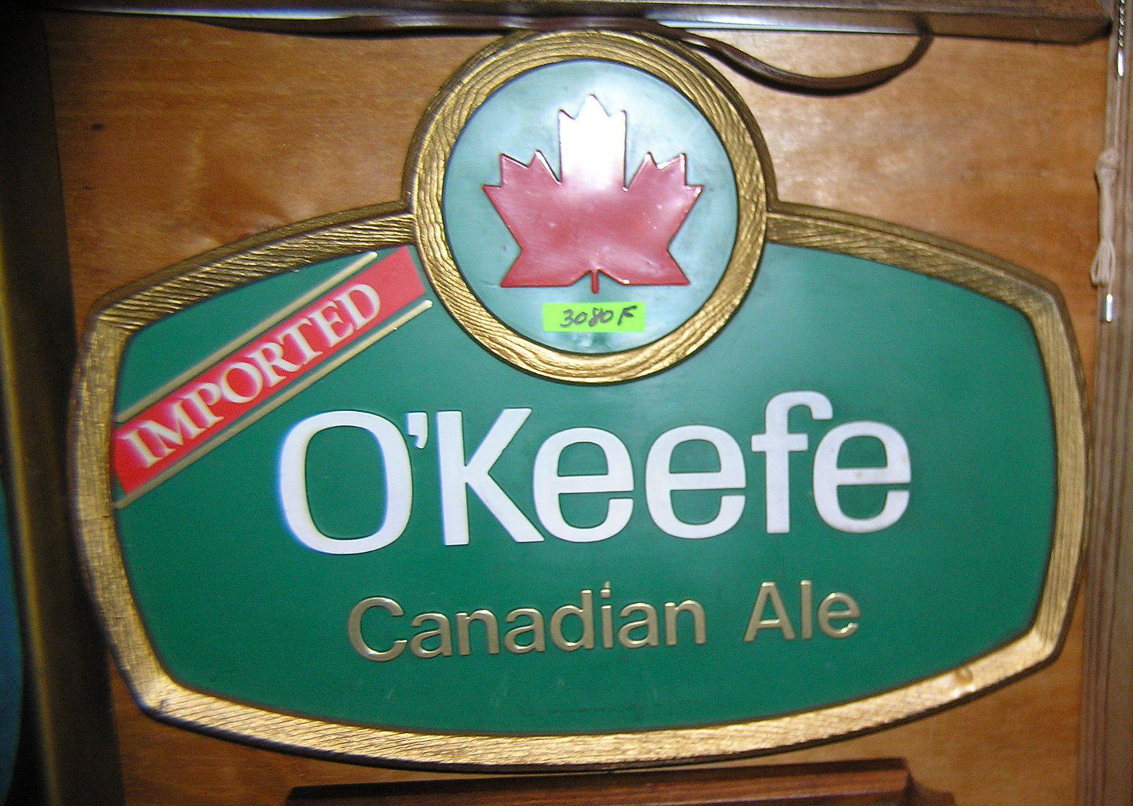 Vintage O'keefe Canadian Ale Wall Display Piece