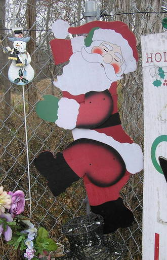 Large Wood Santa Claus Display Piece