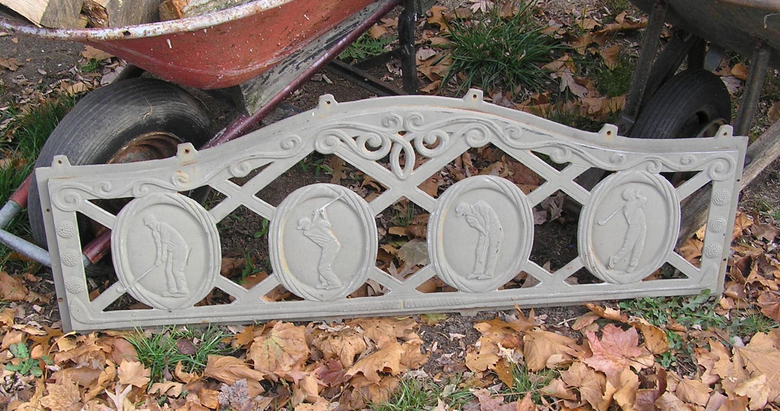 Golf themed cast iron park bench decorative piece (#6512H) on Dec 29 ...