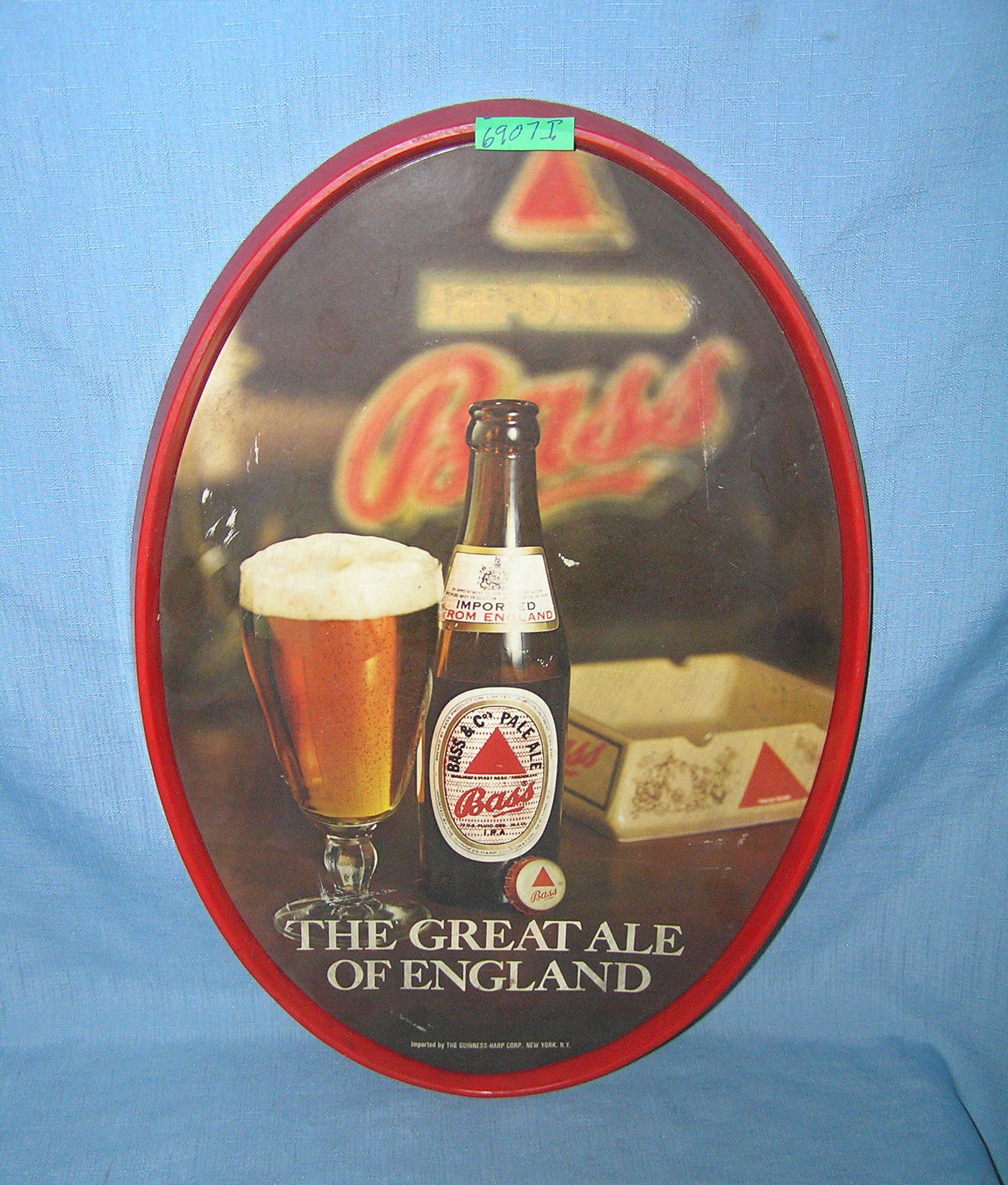 Bass Ale Beer Advertising Sign Imported By Guinness Sign
