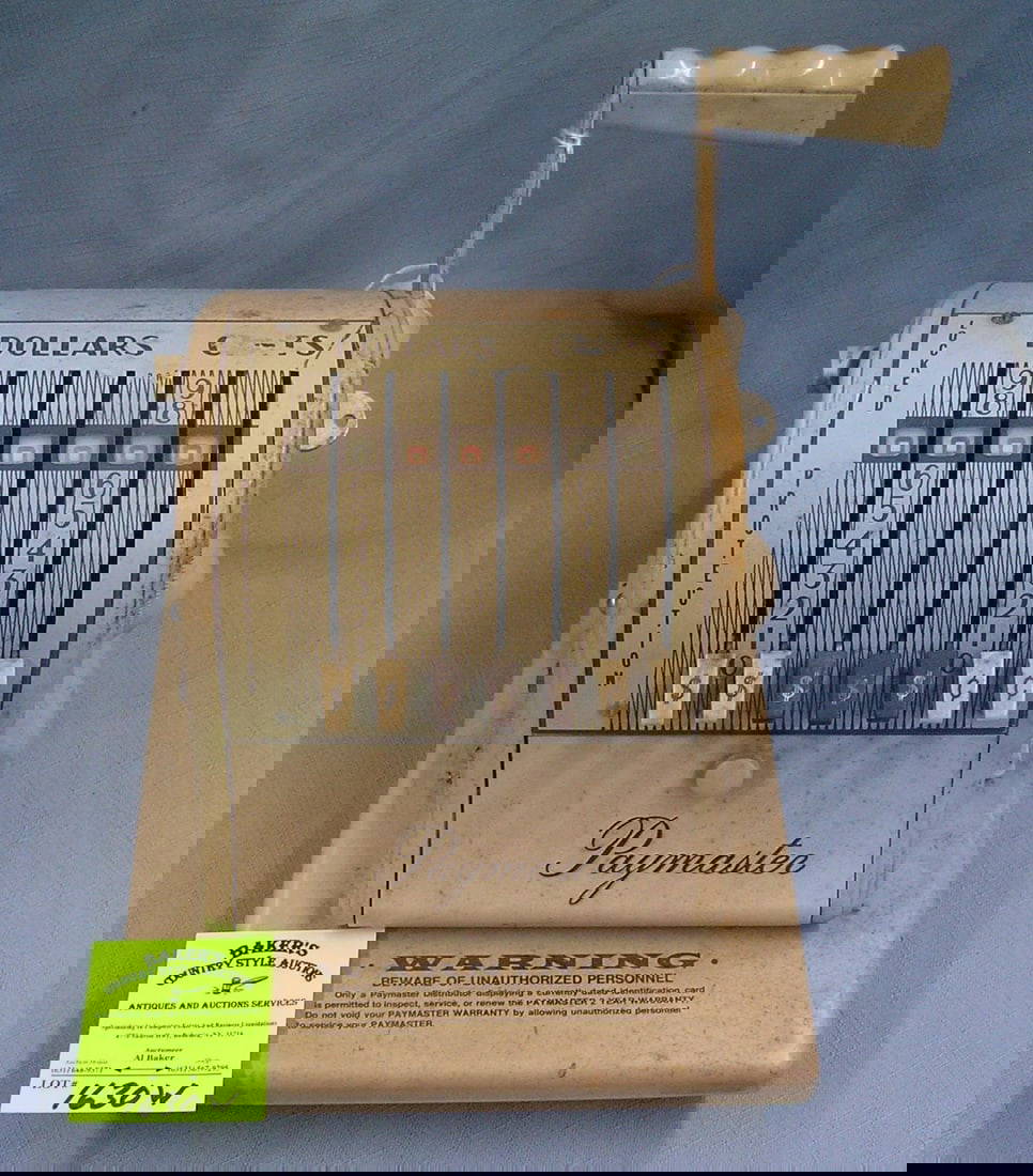 Vintage Paymaster Check Writing Machine Auction