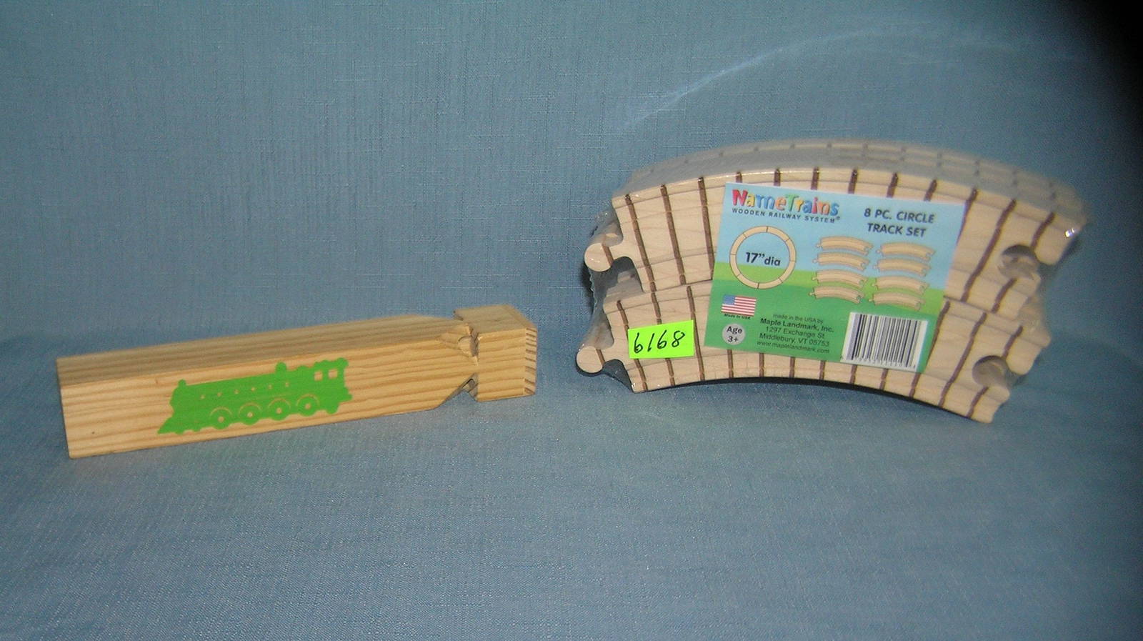 8 Piece Circle Train Track Set All Wood With A Train Whistle Auction