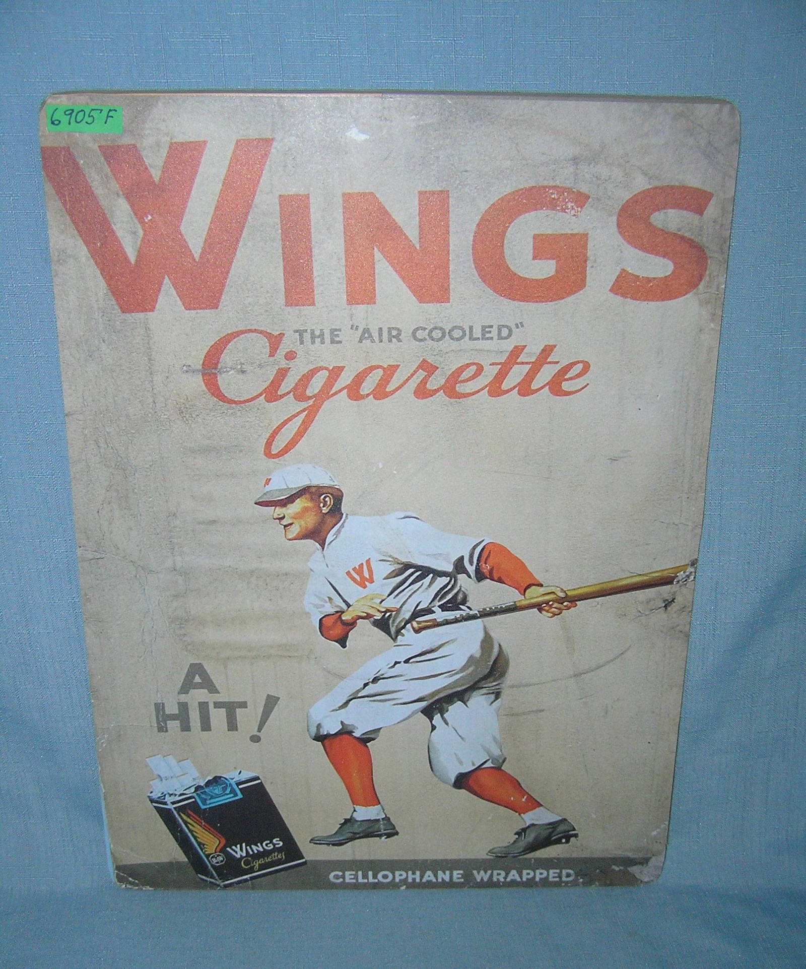 Wing Cigarettes A Hit Retro Style Advertising Sign Auction