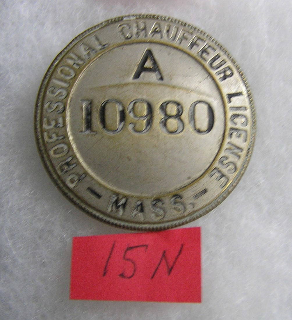 Early Massachusetts Chauffeur's License Badge Auction
