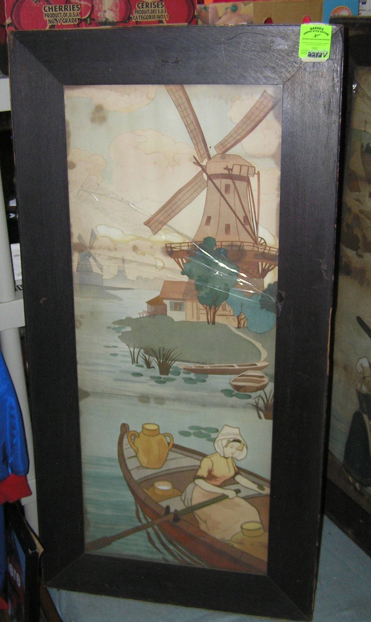 Early Dutch Themed Art Work In A Oak Frame Auction