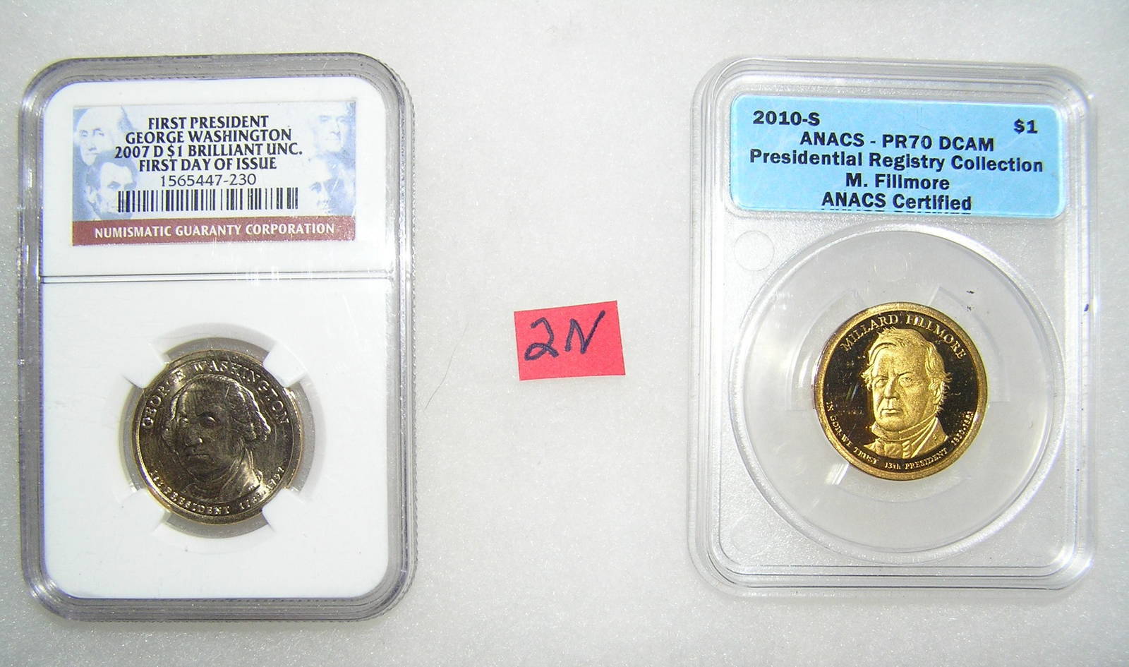 Pair Of Graded Uncirculated Golden Dollar Presedential Coins Auction