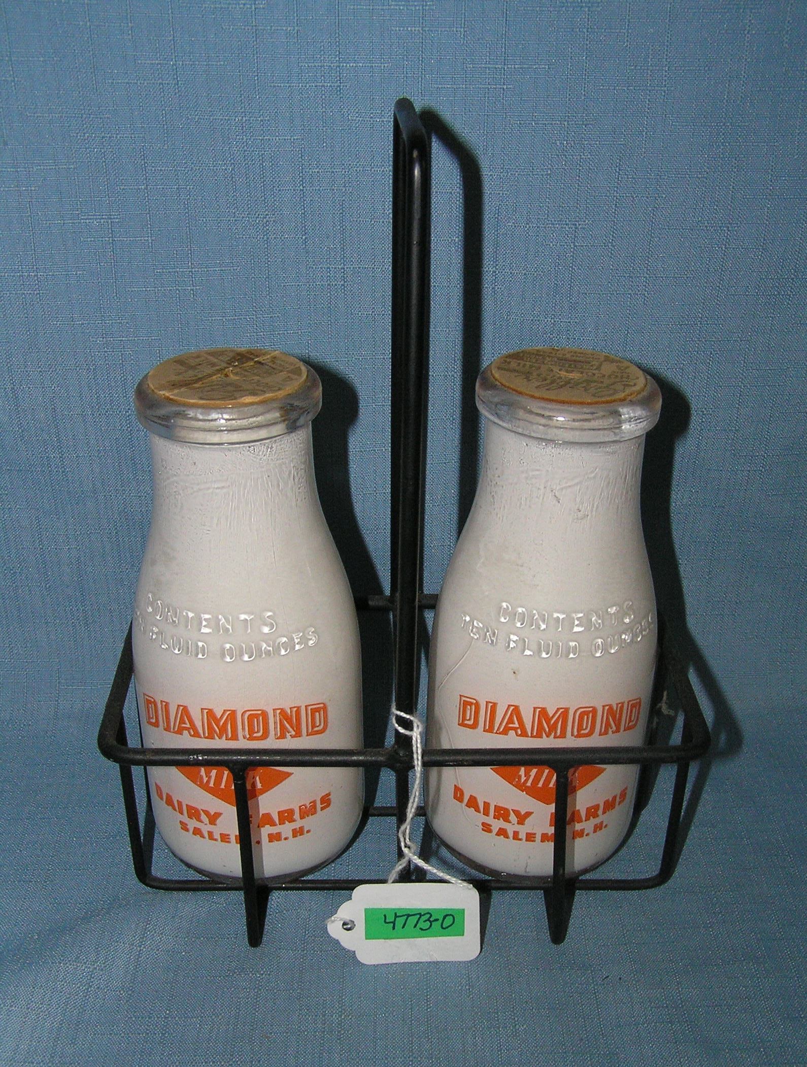 Diamond Milk Bottles From Diamond Dairy Farm Of Salem New Hampshire Auction