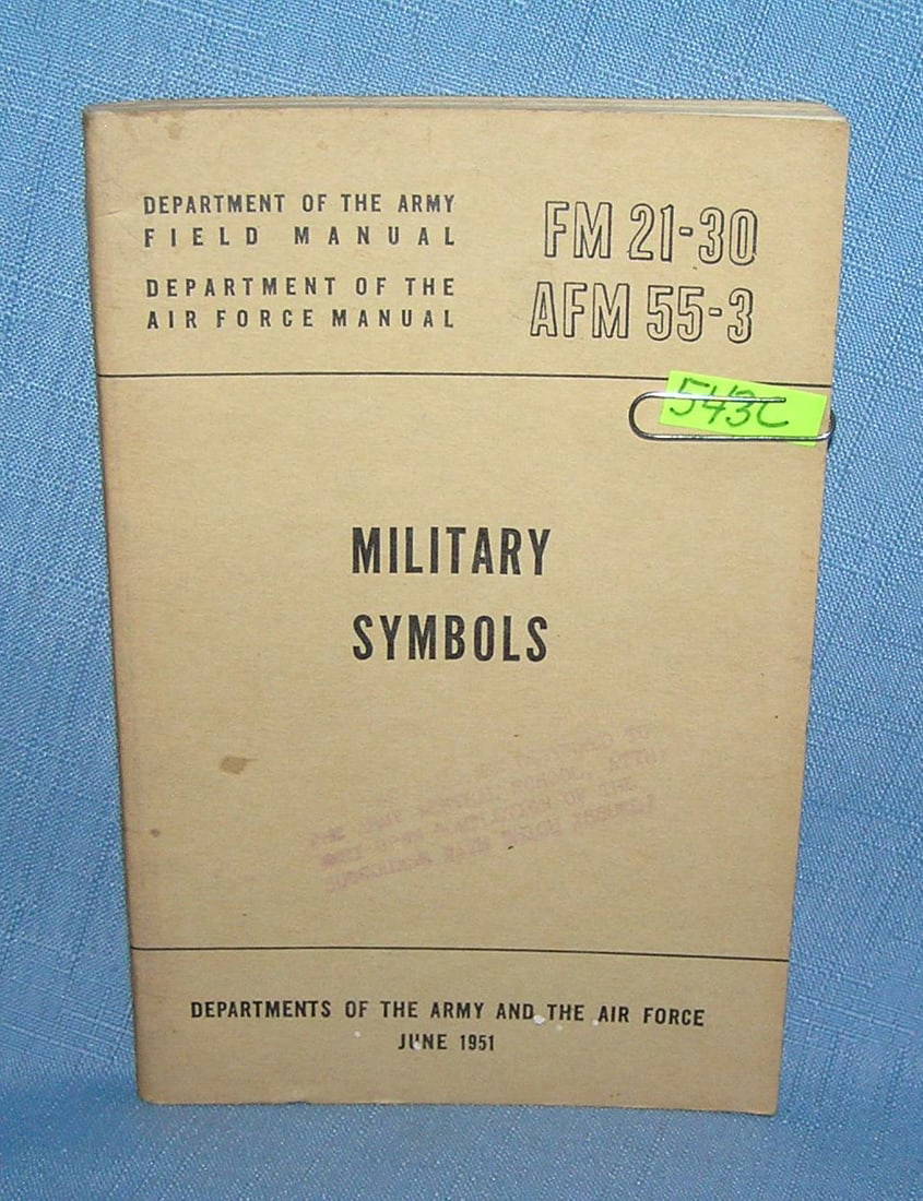 Military Symbols Dept. Of The Army Field Manuel Auction