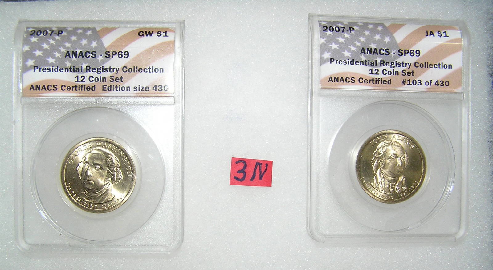 Pair Of Graded Uncirculated Golden Dollar Presedential Coins Auction
