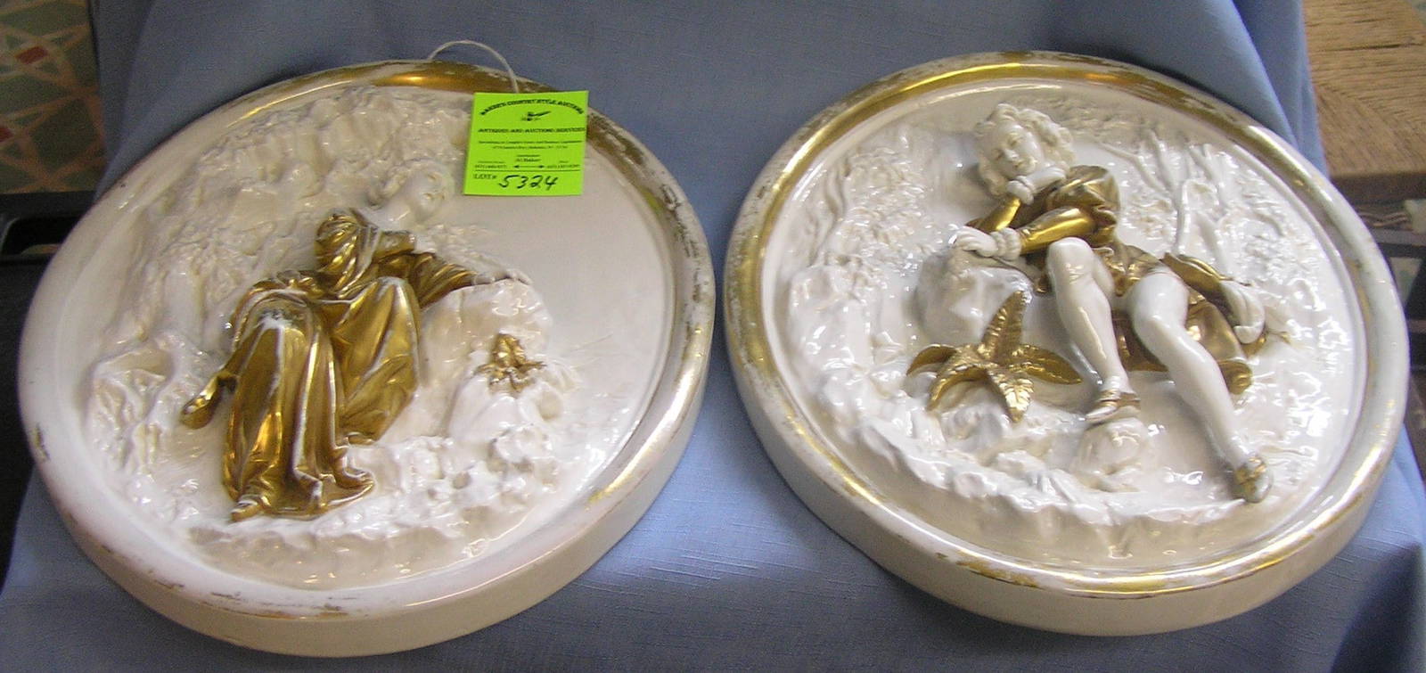 Pair Of High Quality Heavy Wall Plaques Auction
