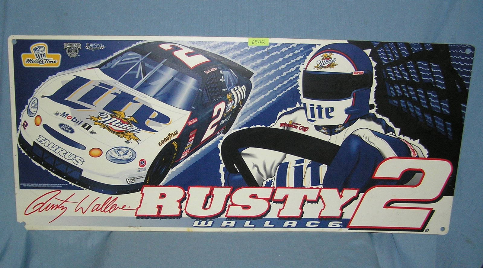 Rusty Wallace Miller Beer Nascar Store Display Sign Auction