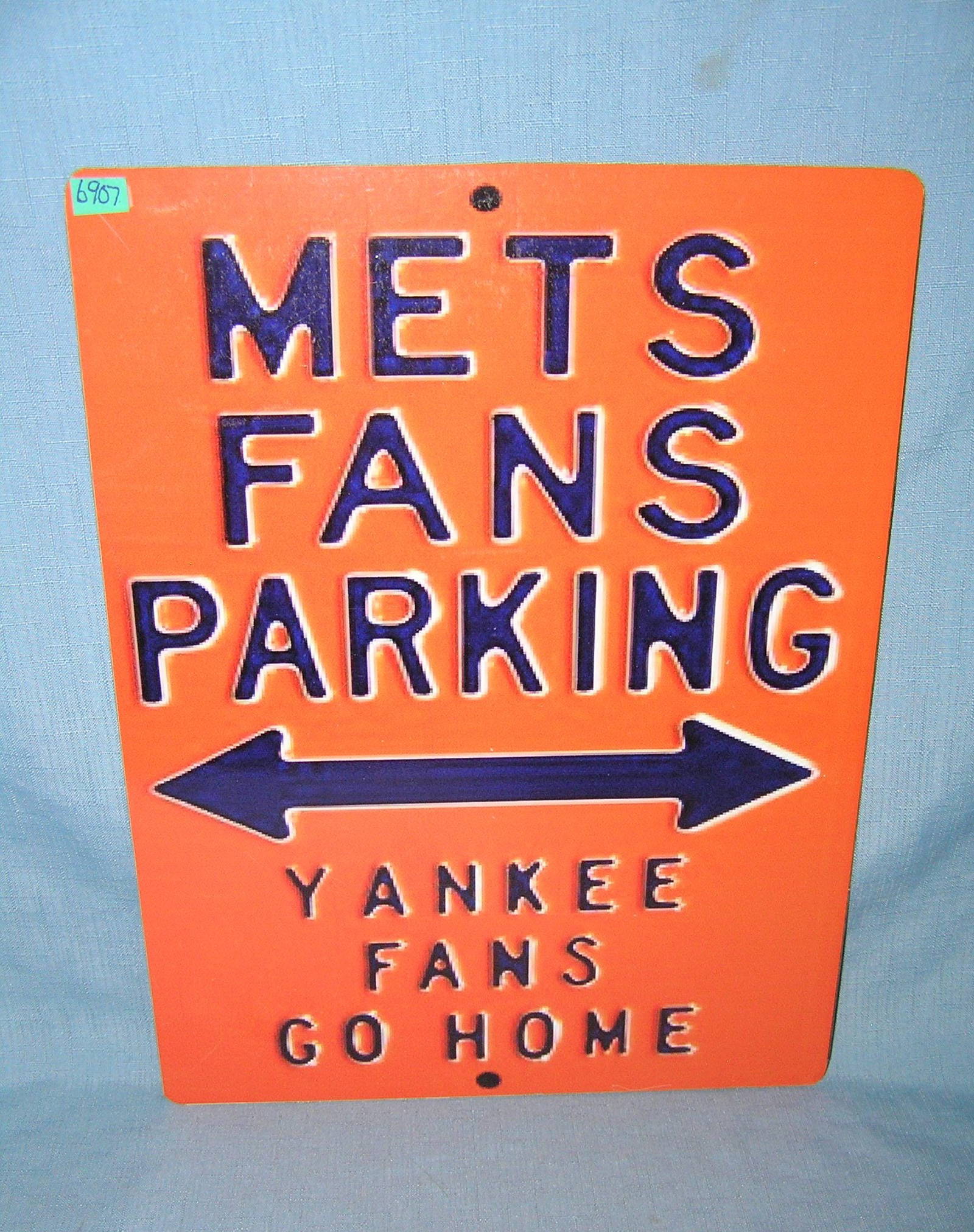 Mets Fans Parking Yankee Fans Go Home Retro Style Advertising Sign Auction
