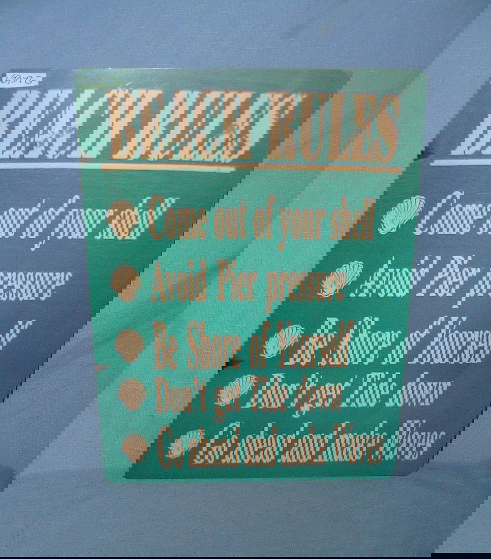 Beach Rules Style Advertising Sign Auction