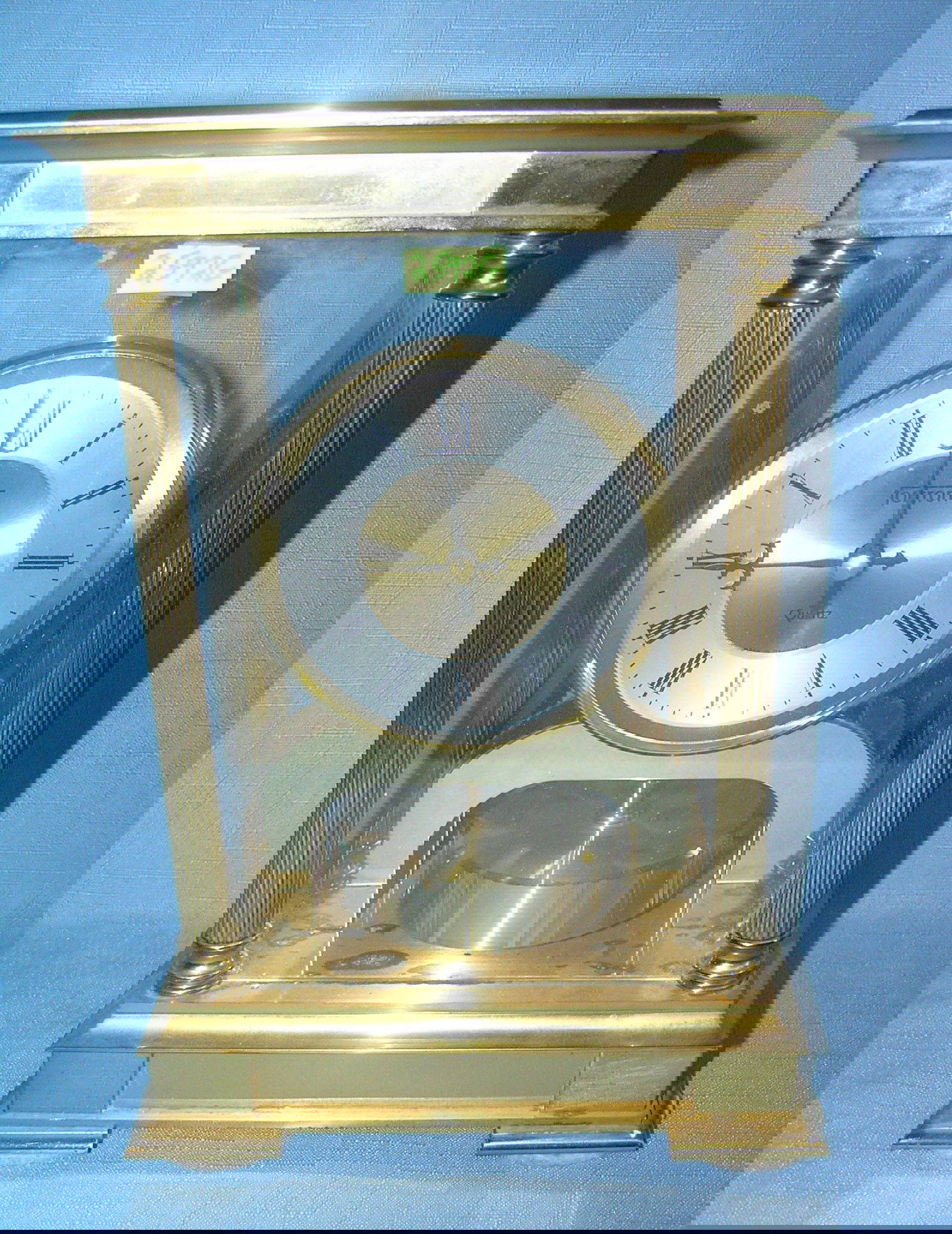 Fortron Quartz Solid Brass And Crystal Shelf Clock Auction