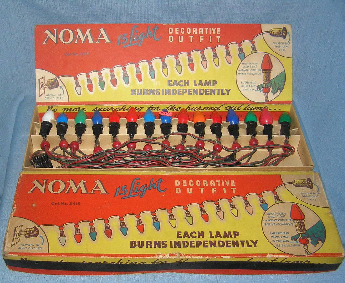 Box Of Antique Noma Electric Christmas Lights Auction