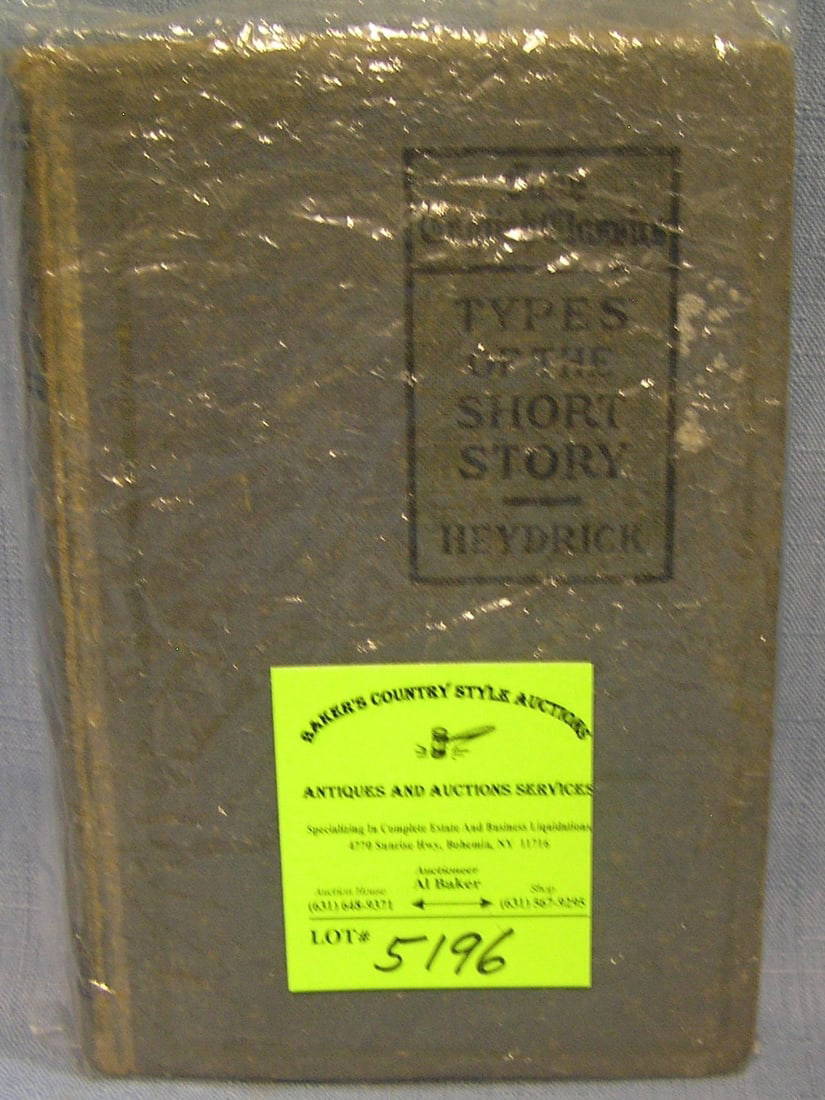 Antique Book Types Of Short Stories By Heydrick Auction