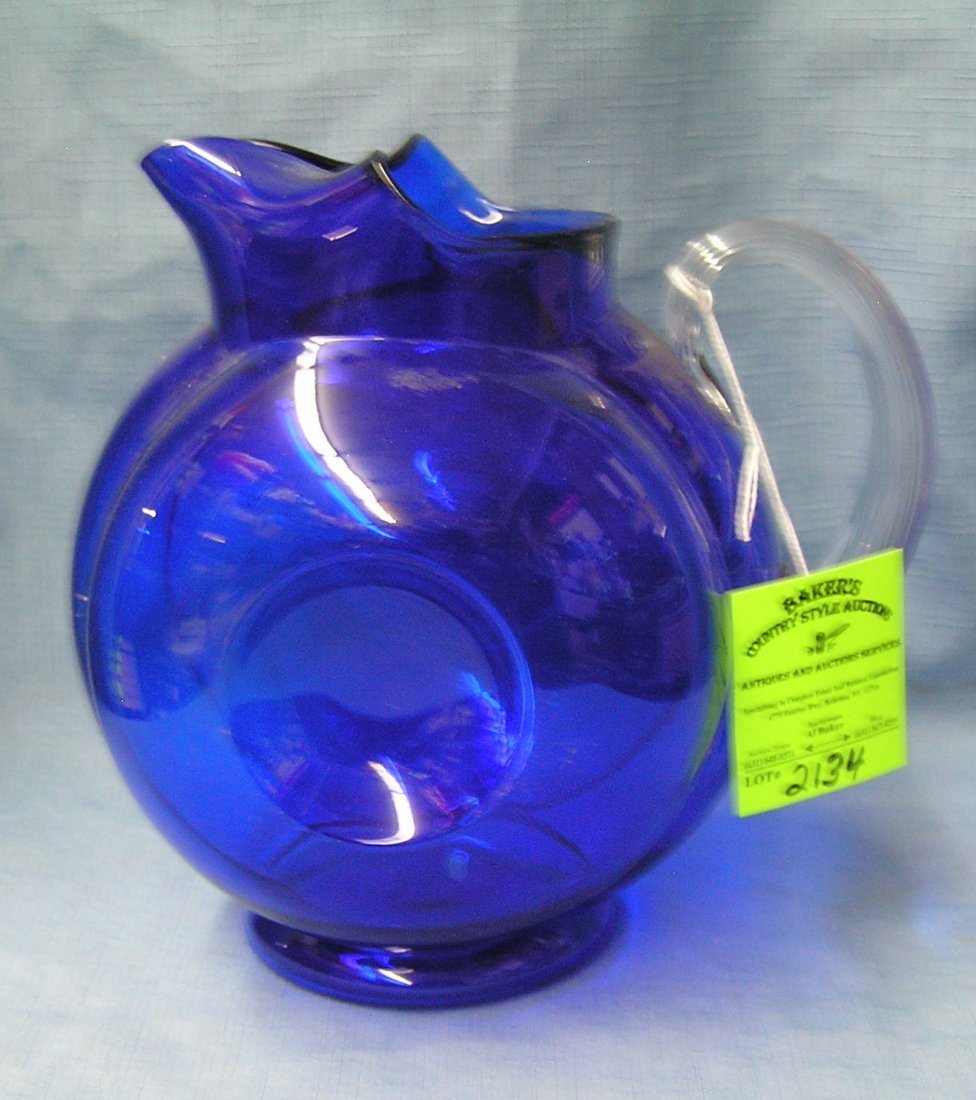 Vintage Cobalt blue glass pitcher with clear applied - Feb 13, 2015 ...