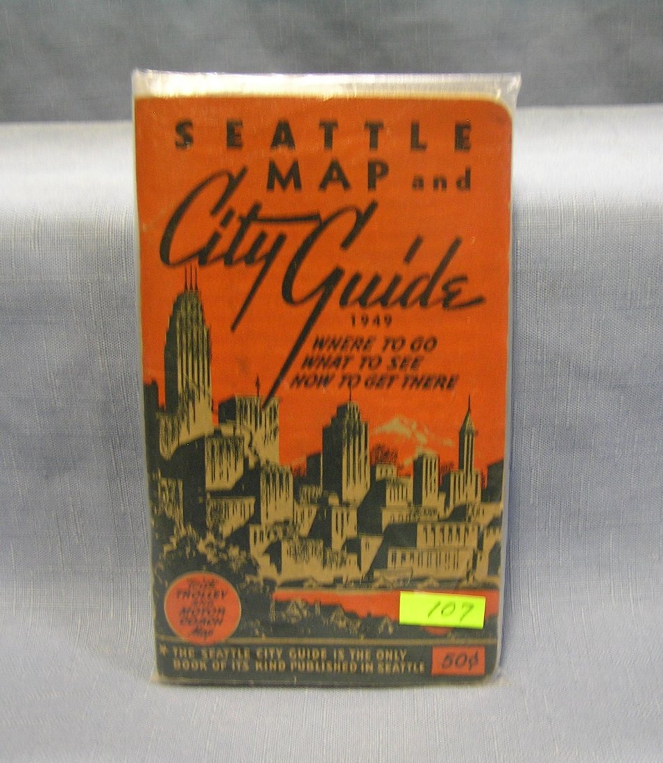 Early Seattle map and city guide booklet