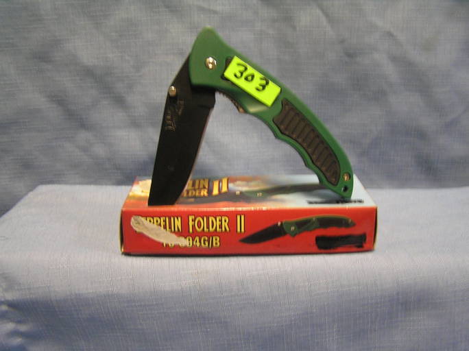 Green Zeppelin Folding Pocket Knife With Original Box