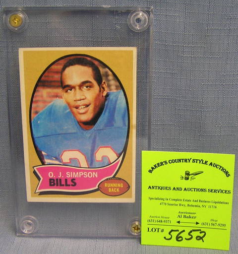 Vintage Oj Simpson Rookie All Star Football Card