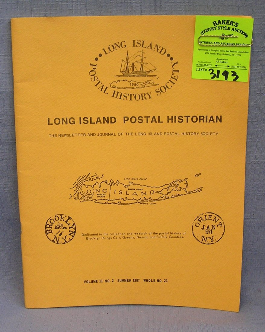 Vintage Long Island Postal Historian Book