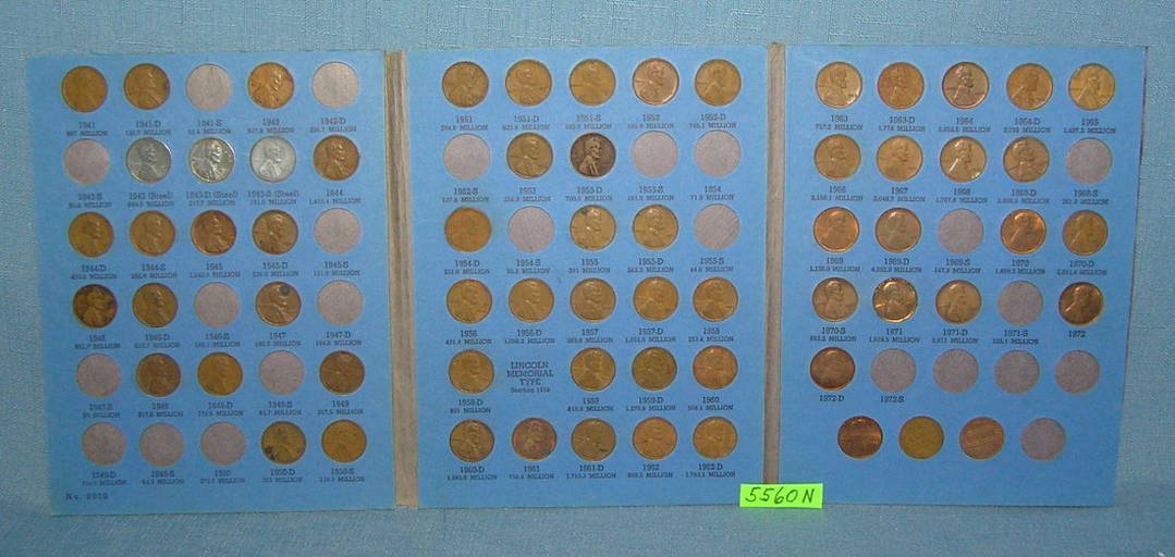 Vintage Lincoln Penny Collection 1941 To 1975