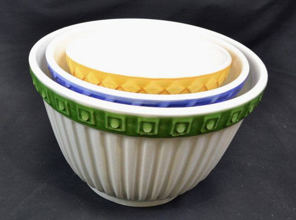 3 Cic Italy Ceramic Nesting Mixing Bowls 3 Cic