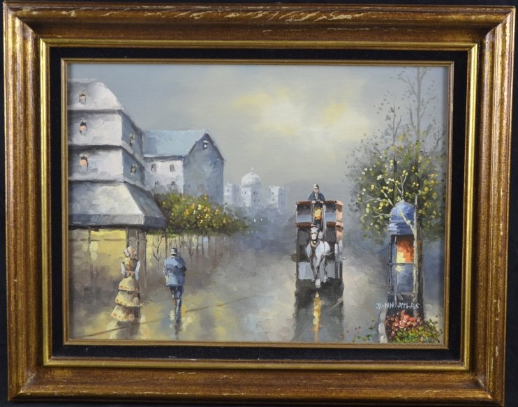 Framed, Signed John Atlas Oil on Canvas Framed, Signed