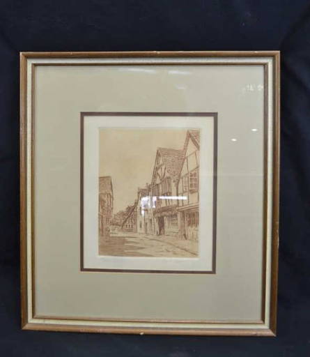 Paul Tappenden Framed Signed Etching "angel Inn"
