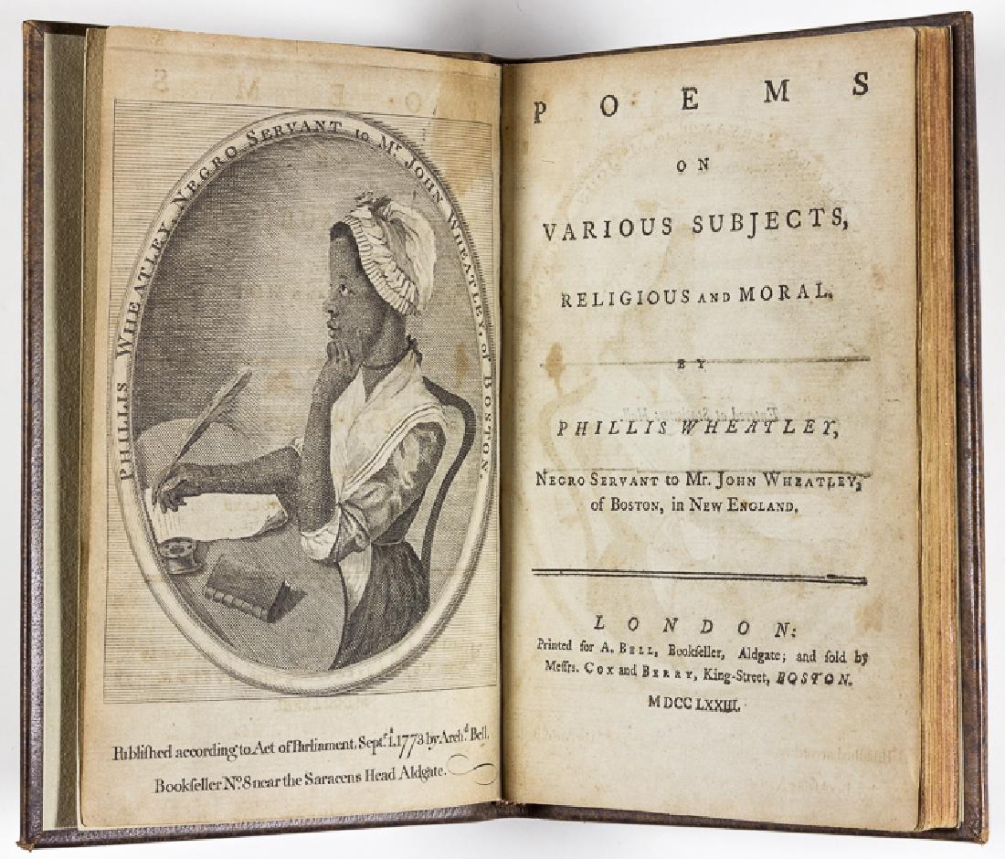 FIRST EDITION OF PHILLIS WHEATLEY'S "POEMS ON VARIOUS