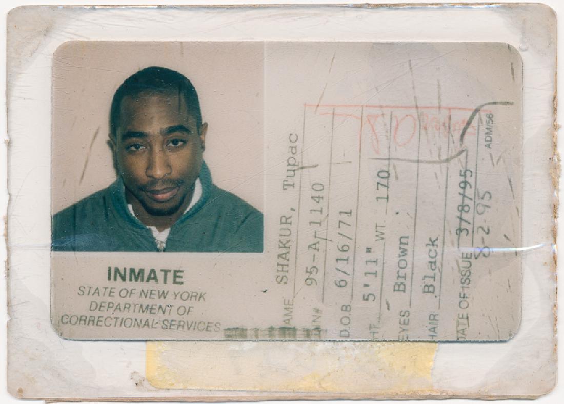 TUPAC SHAKUR'S NEW YORK PRISONER IDENTIFICATION CARD