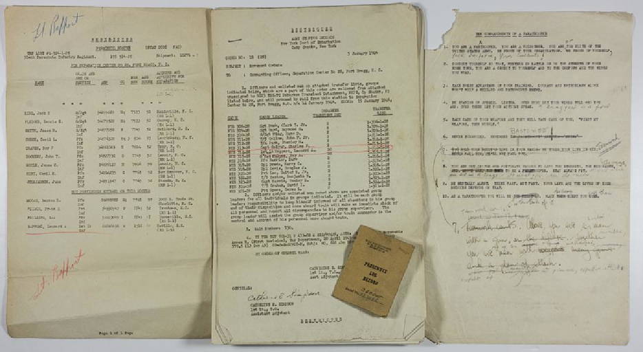 Parachute Log Record And Paratrooper Documents