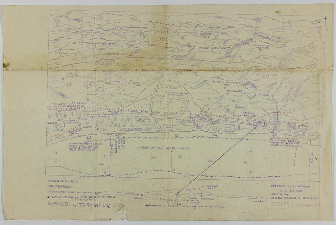 Operation Husky "secret" Sicily Landing Map