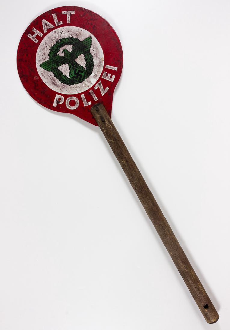 GERMAN POLIZEI "HALT" HAND-HELD TRAFFIC SIGN