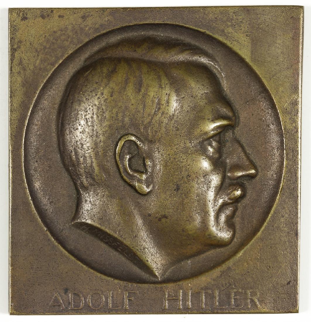 BRONZE ADOLF HITLER PLAQUE