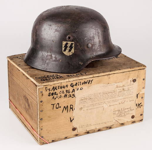 Waffen Ss Helmet With "bring Back" Papers