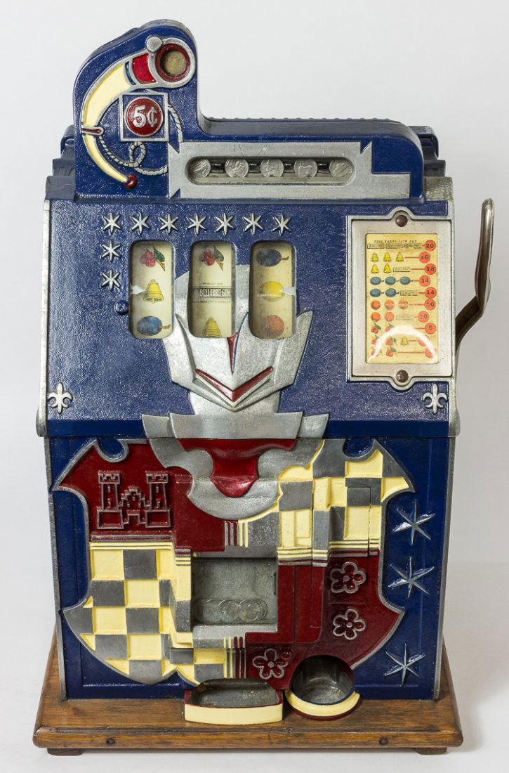 MILLS CASTLE-FRONT FIVE CENT SLOT MACHINE