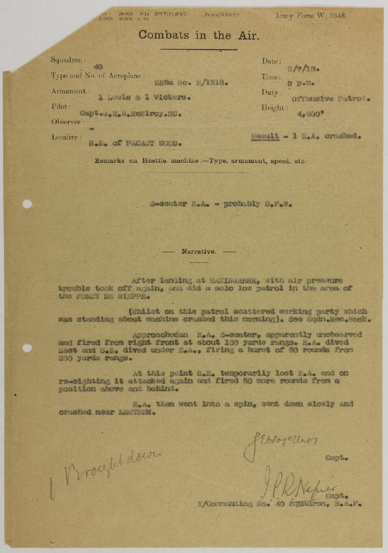 R.a.f. Battle Report George Edward Mcelroy