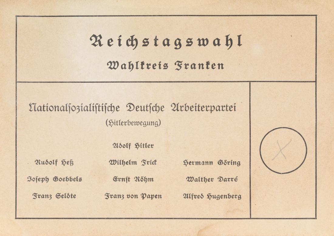 ADOLF HITLER - N.S.D.A.P. REICHSTAG ELECTION BALLOT - Apr 30, 2019 ...