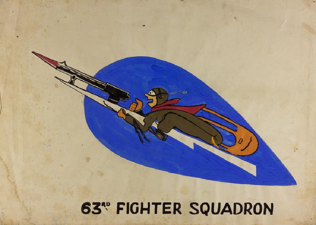 63D FIGHTER SQUADRON ORIGINAL INSIGNIA ART