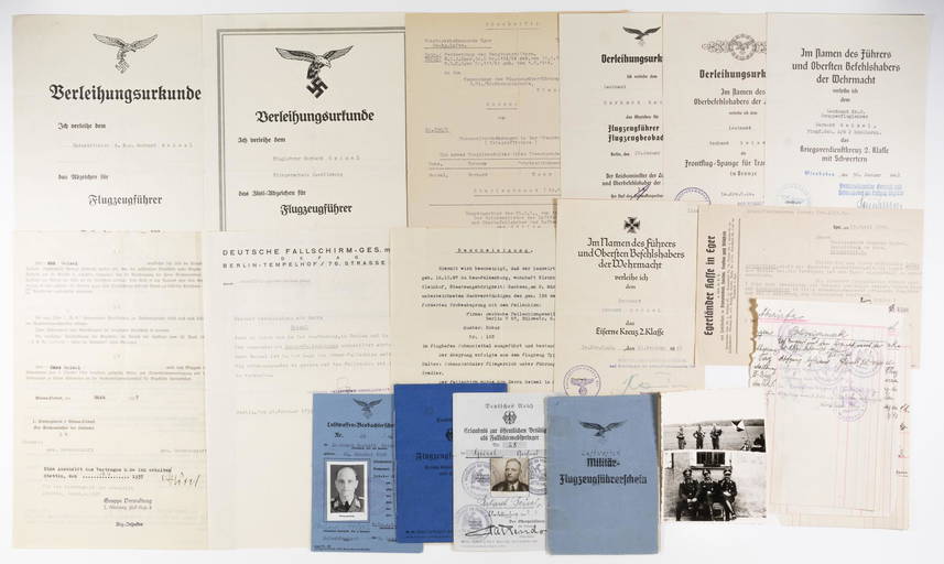 Luftwaffe Fallschirmjager And Pilot Document Grouping