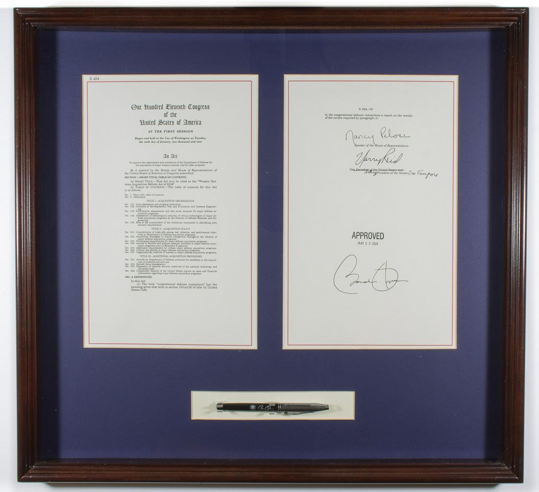Barack Obama Bill And Signing Pen
