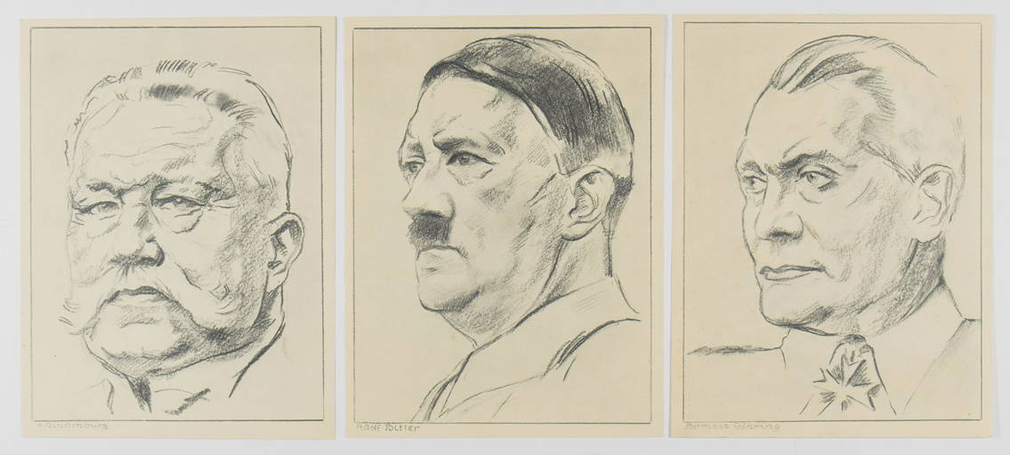 COPPER GRAVURE IMAGES OF HITLER, GORING, AND VON HINDENBURG (#0499) on ...