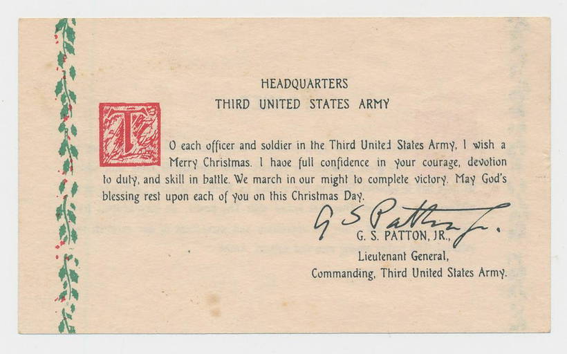 George Patton Battle Of The Bulge Prayer Card
