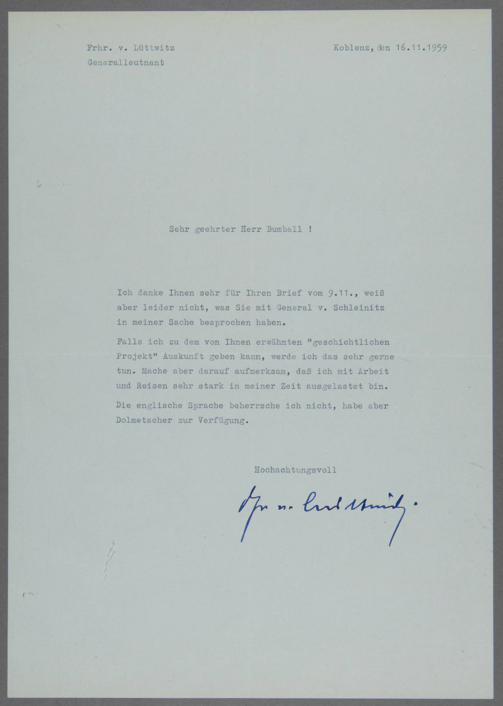 Smilo Freiherr Von Luttwitz Auction