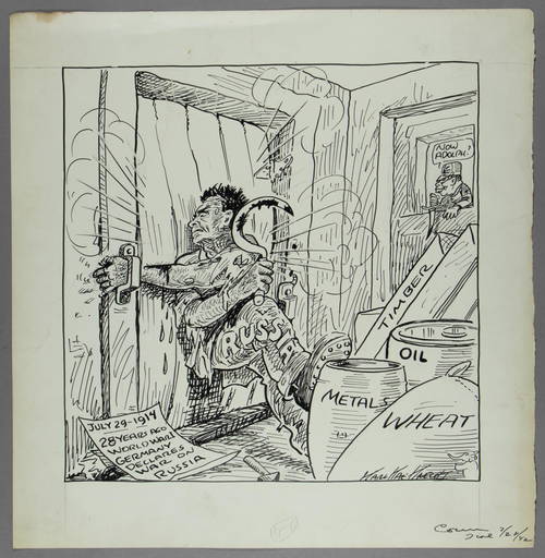 Original Vintage World War Ii Cartoon Artwork