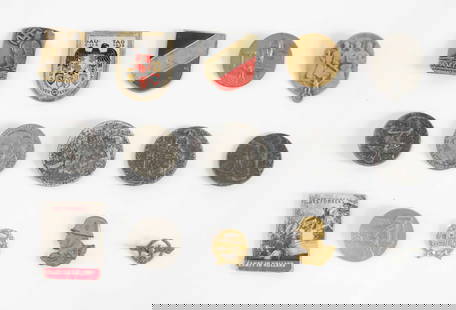 6 Wwii German Reich Hitler Tinnie & Stick Pin Lot Auction