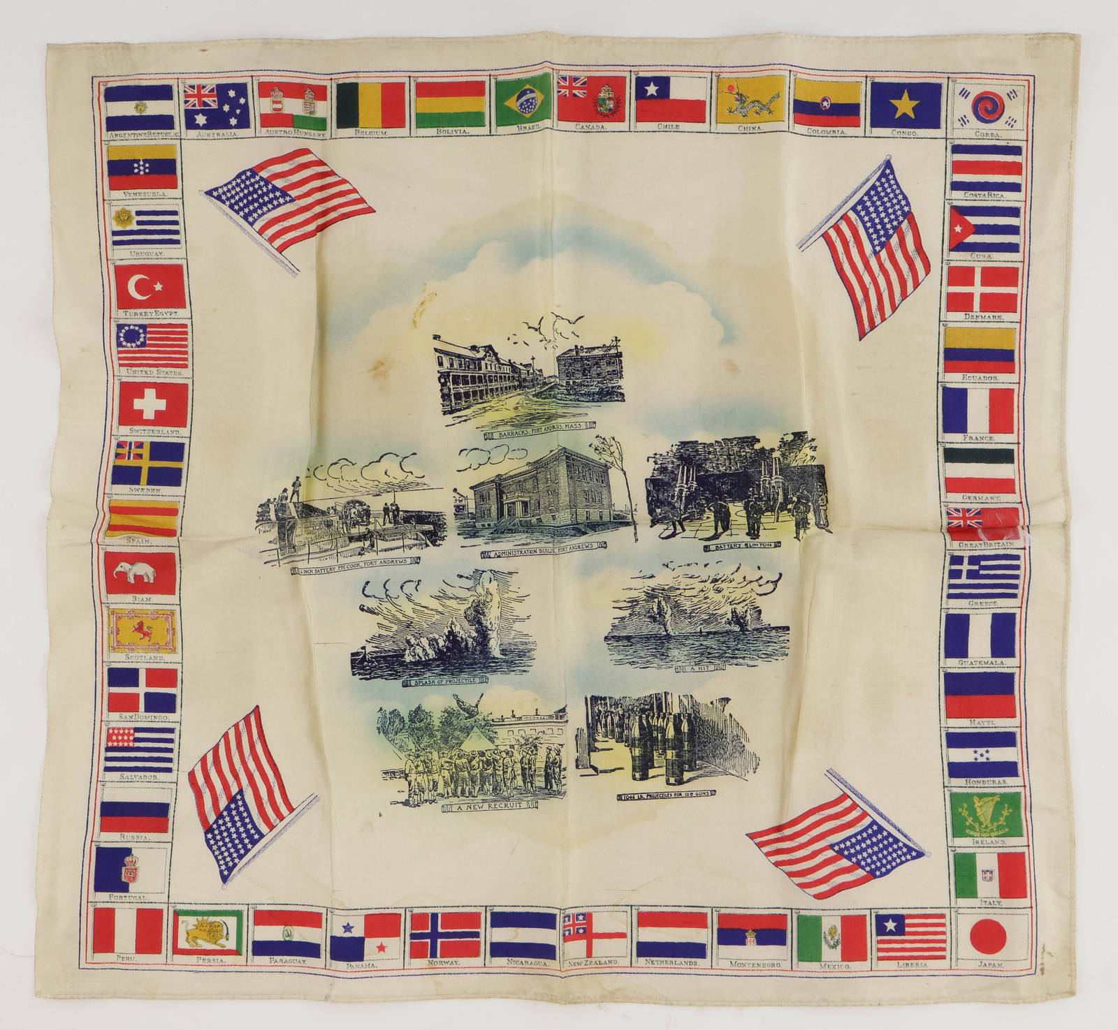 World Wars I And Ii Souvenir Handkerchiefs (11) Auction